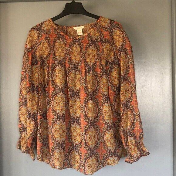 Sundance | Tops | Sundance Silk Boho Peasant Blouse L Smocked Top Long ...